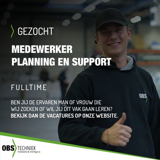 Vacature planning en support | OBS Techniek