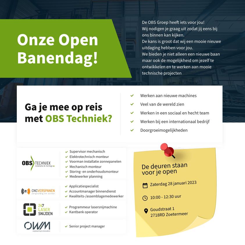 Open Banendag | OBS Techniek