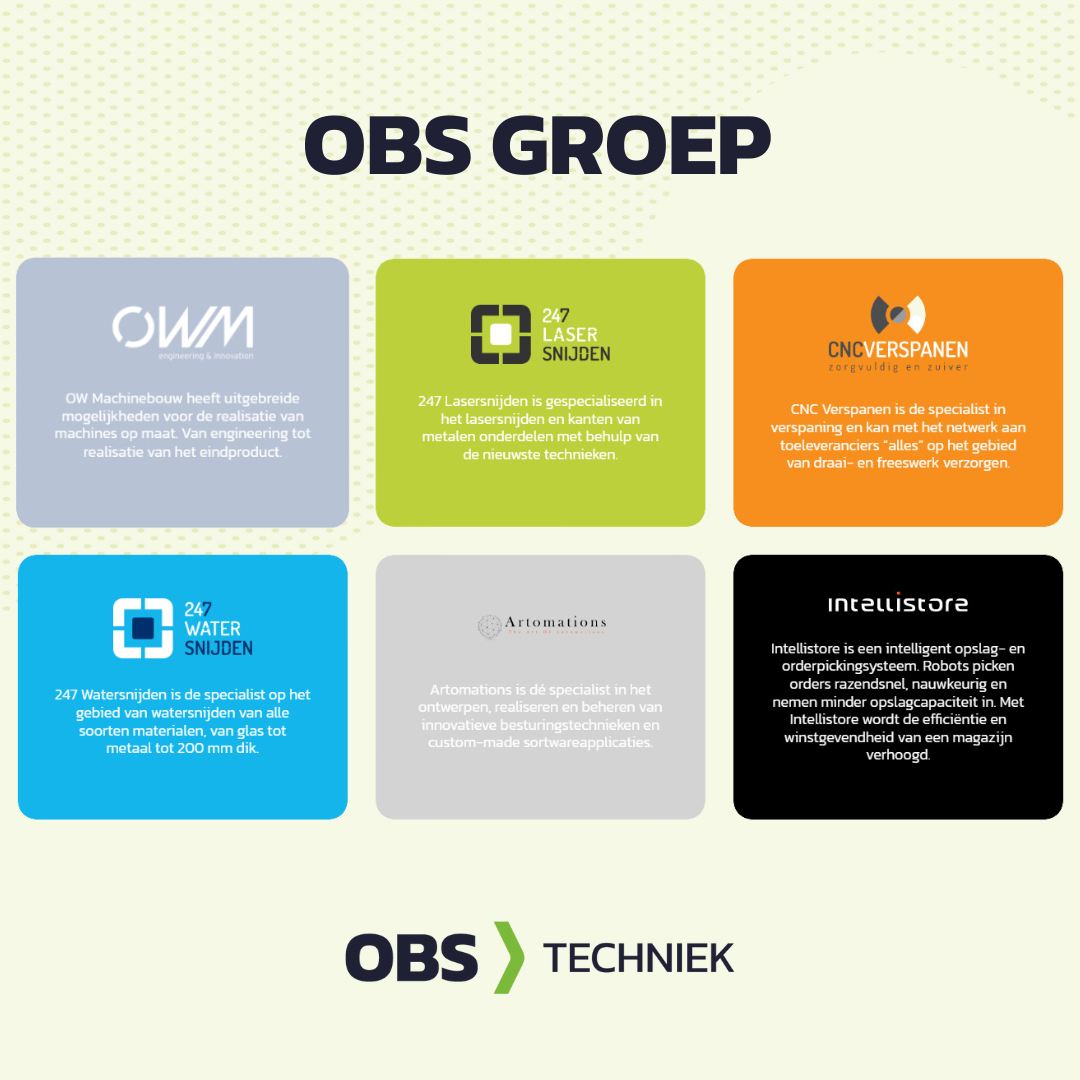 Wij zijn onderdeel van OBS groep! | OBS Techniek